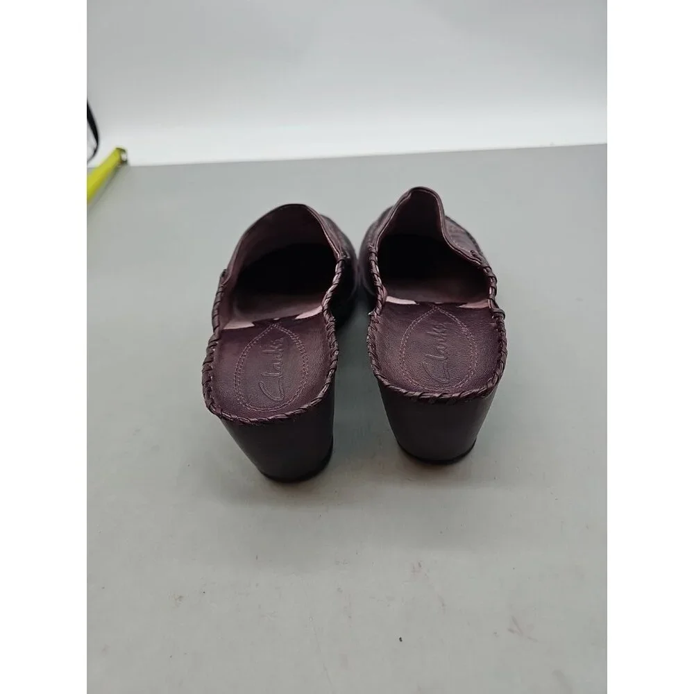 Clarks | Shoes | Clarks Womens 85 Moc Toe Mules Slip On Shoes Leather ...